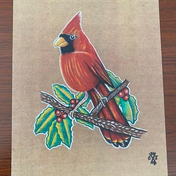 Art | Custom Color Pencil Drawing Of Cardinal | Poshmark